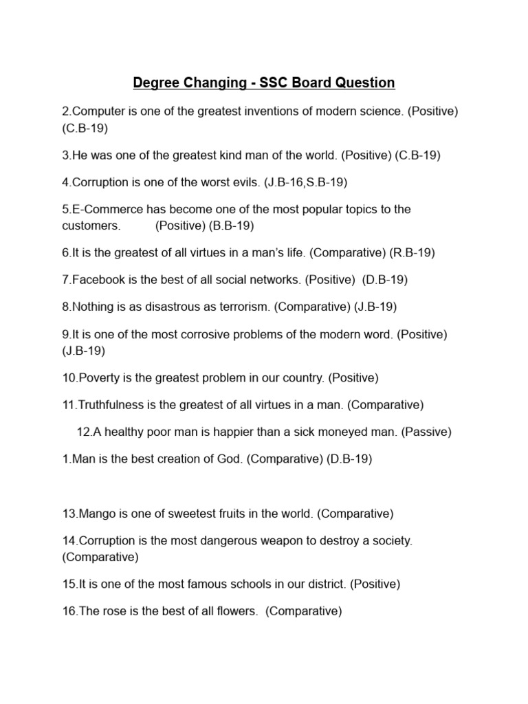 SSC Board Degree Changing Examples | PDF