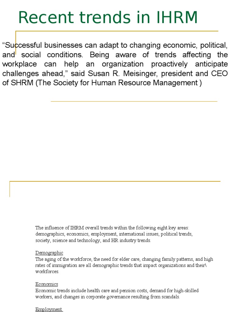 Trends and Challenges in IHRM | PDF