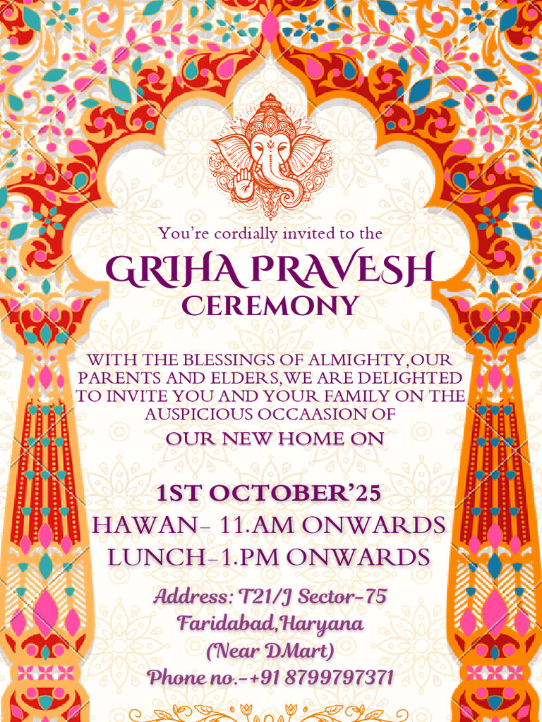 Griha Pravesh Ceremony | PDF