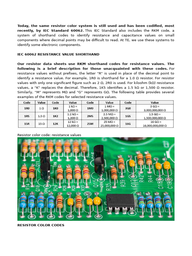 IEC Standard 60062 - 色环电阻 | PDF | Resistor | Electromagnetism