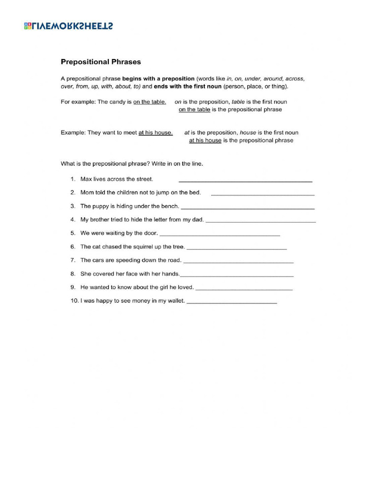 Prepositional Phrases | PDF