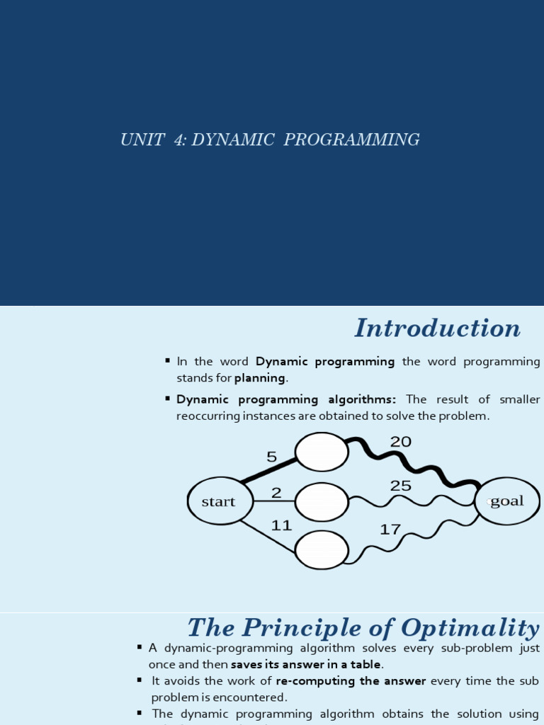 ADA - Unit-4 | PDF | Dynamic Programming | Algorithms And Data Structures