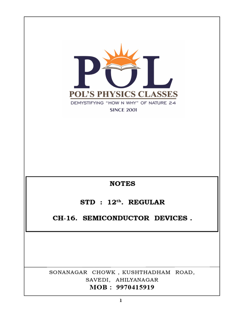 ch-16 Semiconductor Devices. | PDF | Rectifier | Diode