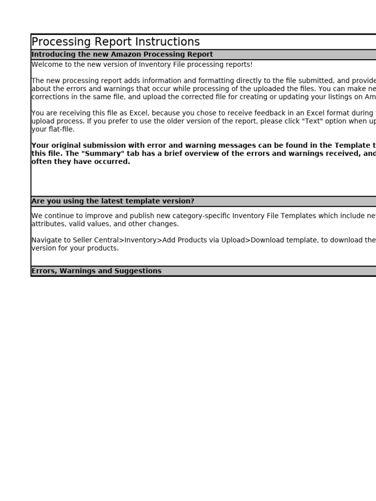 Processing Report Instructions | PDF