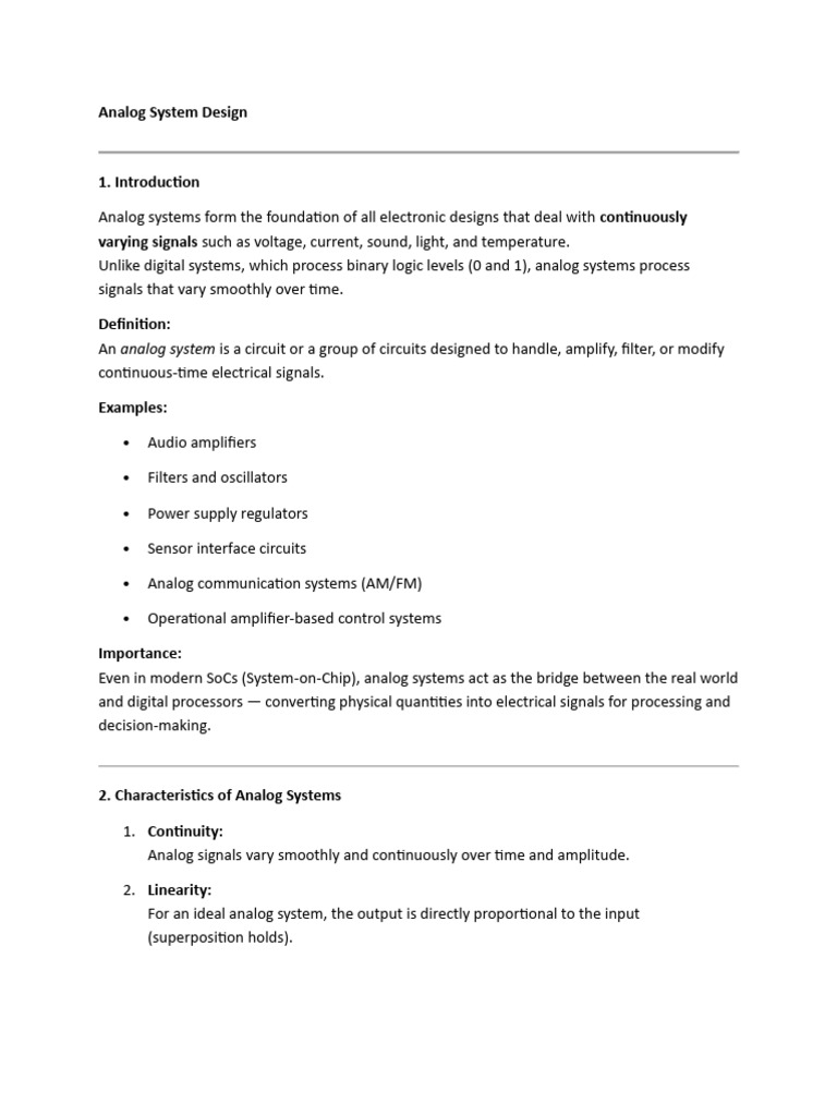 Fundamentals of Analog System Design | PDF | Electronic Oscillator ...