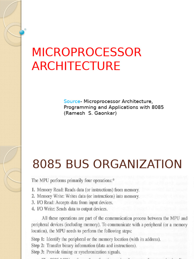 8085 Memory and Architecture | PDF