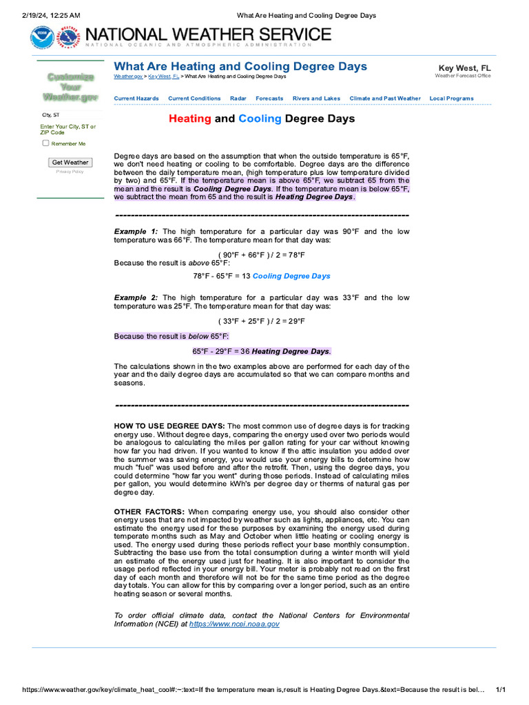 What Are Heating and Cooling Degree Days | PDF