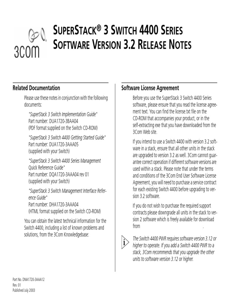 Superstack® 3 Switch 4400 Series | PDF | Command Line Interface ...