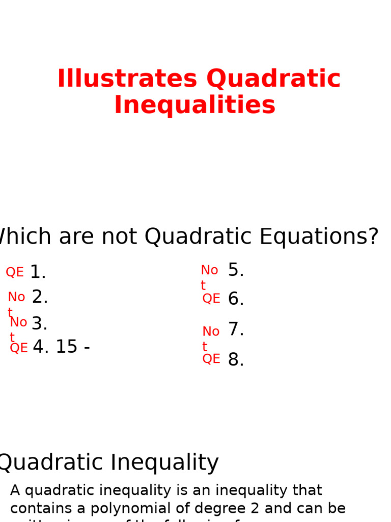 Illustrating Quadratic Inequalities | PDF | Quadratic Equation ...