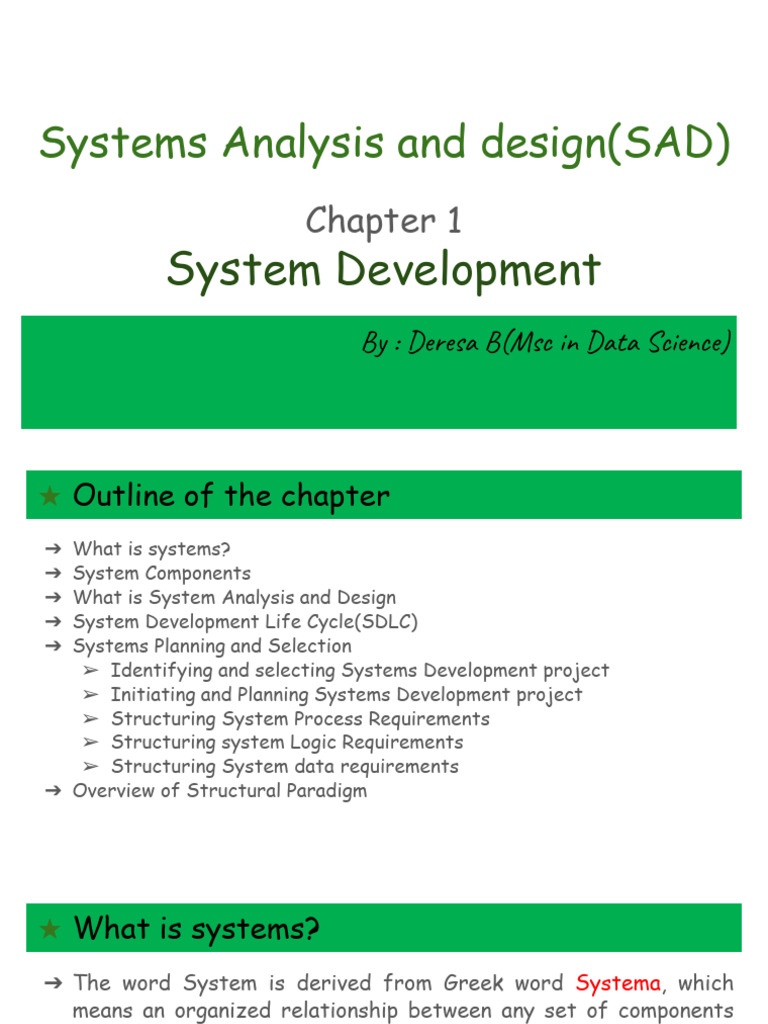 Systems Analysis and Design Overview | PDF | System | Software ...