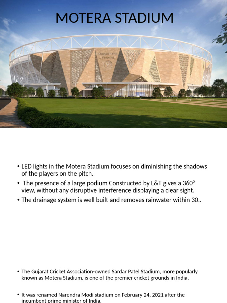 Motera Stadium: India's Premier Cricket Venue | PDF