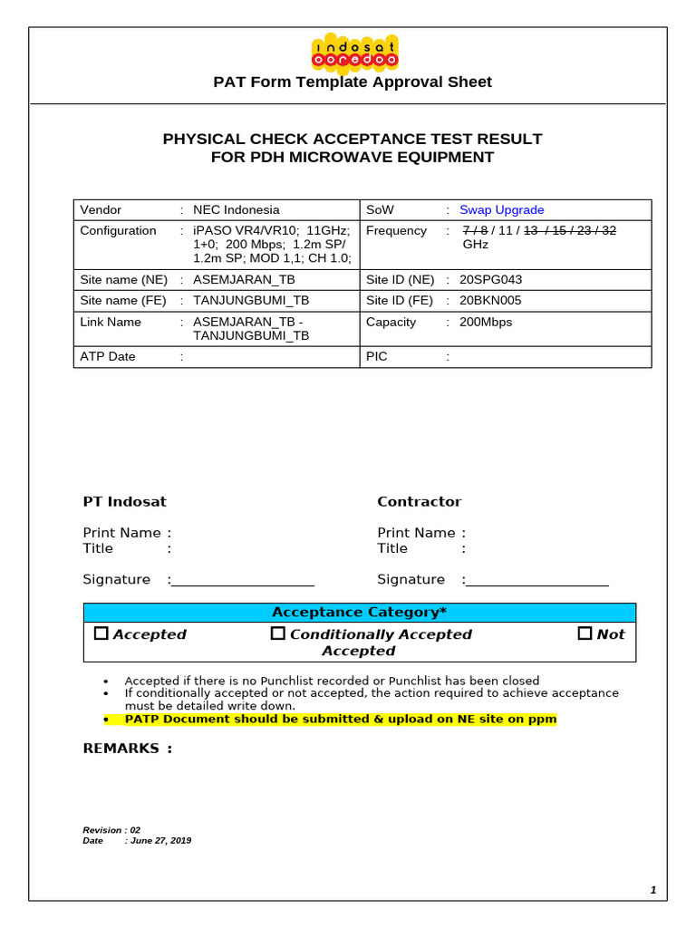 PAT Form Template for Microwave Equipment | PDF | Computer Engineering ...