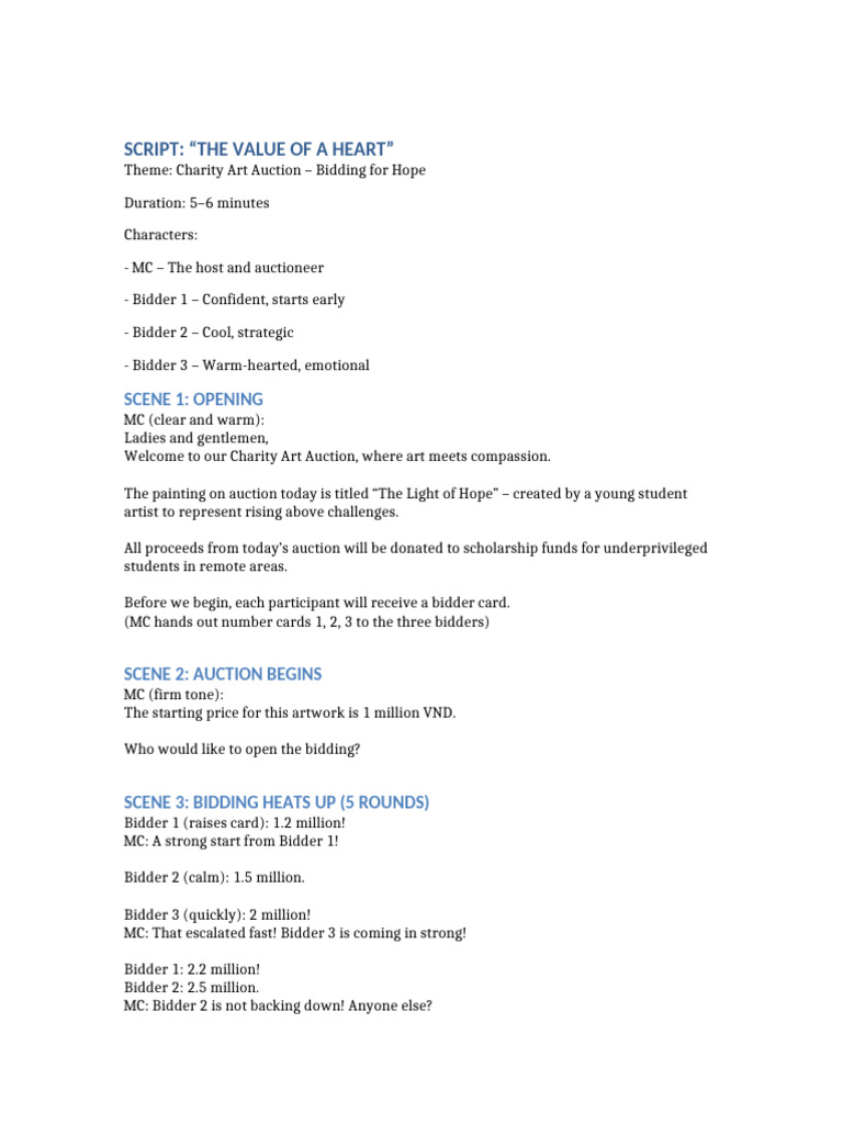 Charity Art Auction for Hope | PDF | Auction