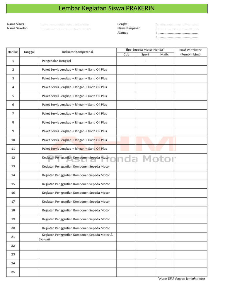 2) Form Lks Prakerin (App1) | PDF