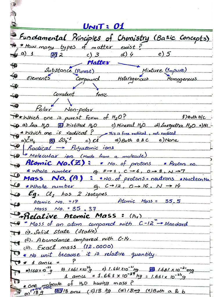 1st Year Chem Notes Smart Mdcat Coaching | PDF