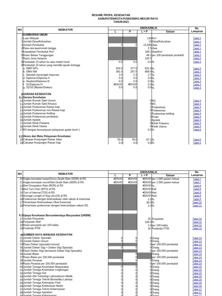 Tabel Profil 2023 Syittah Sudah Edit | PDF