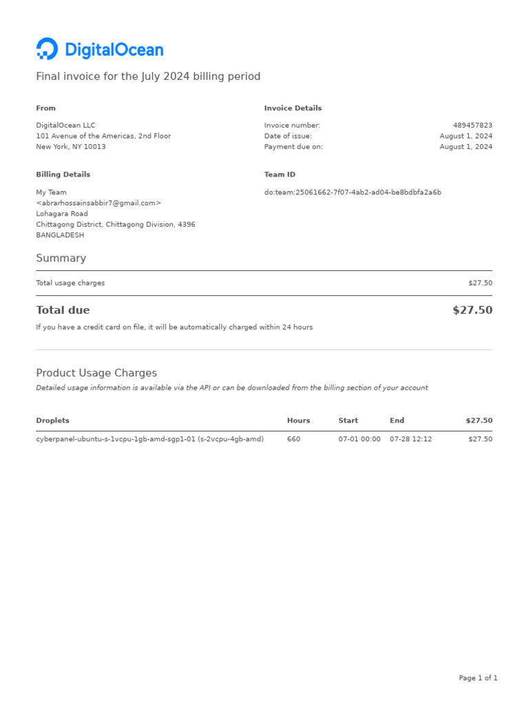 DigitalOcean Invoice 2024 Jul (16383357-489457823) | PDF