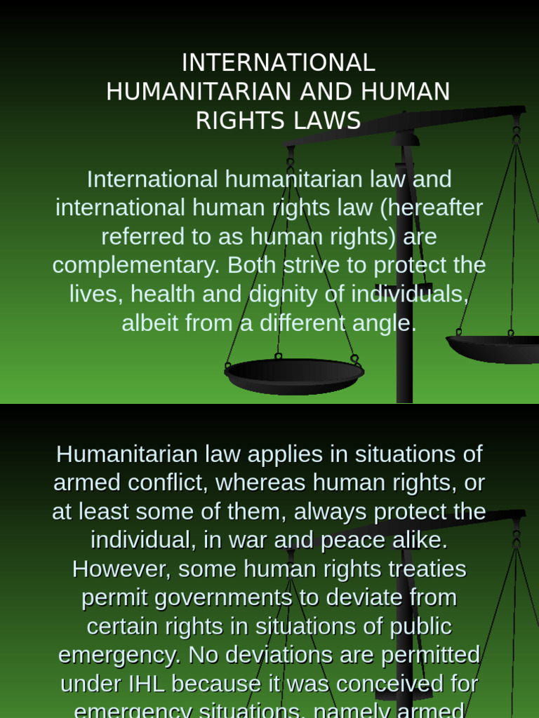 Humanitarian Laws and Human Rights | PDF | International Humanitarian ...