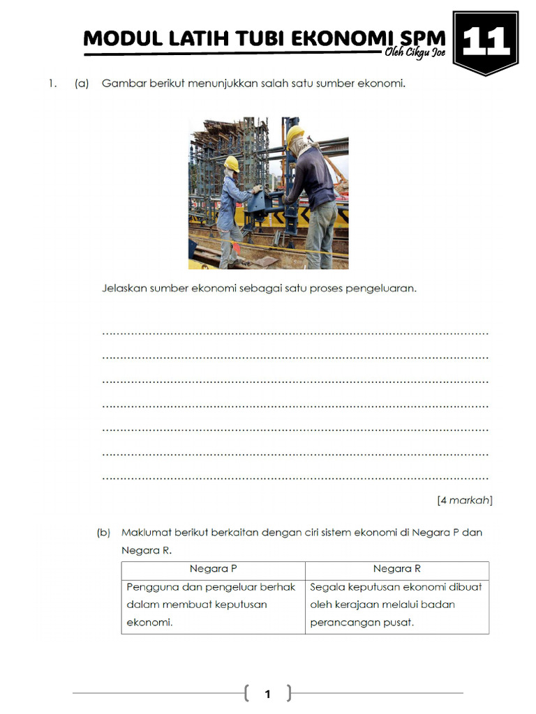 Modul Latih Tubi Ekonomi SPM 11 | PDF