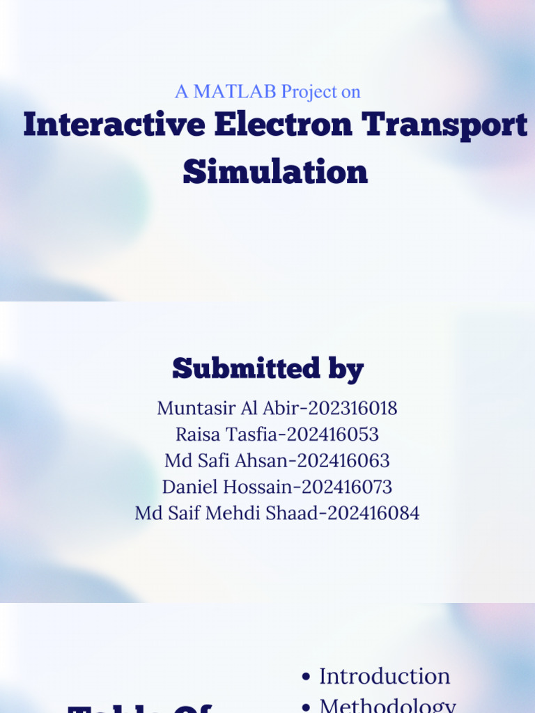 Interactive Electron Transport Simulation | PDF