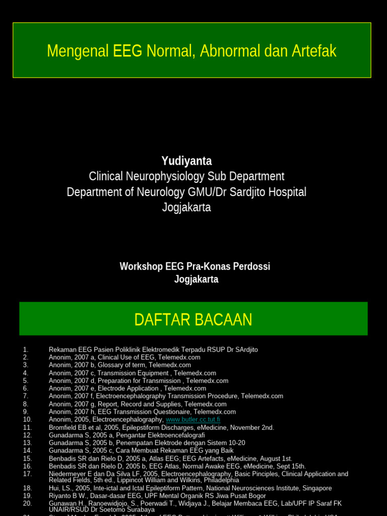 EEG: Normal, Abnormal, dan Artefak | PDF