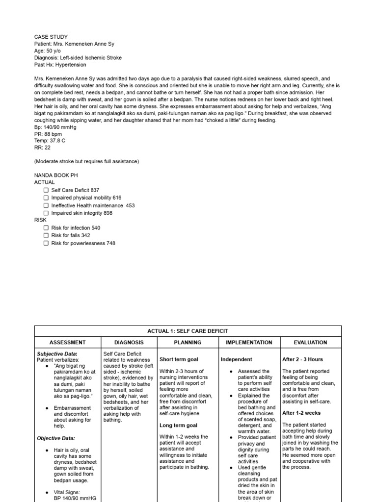NCP Group 3 | PDF | Stroke | Hygiene