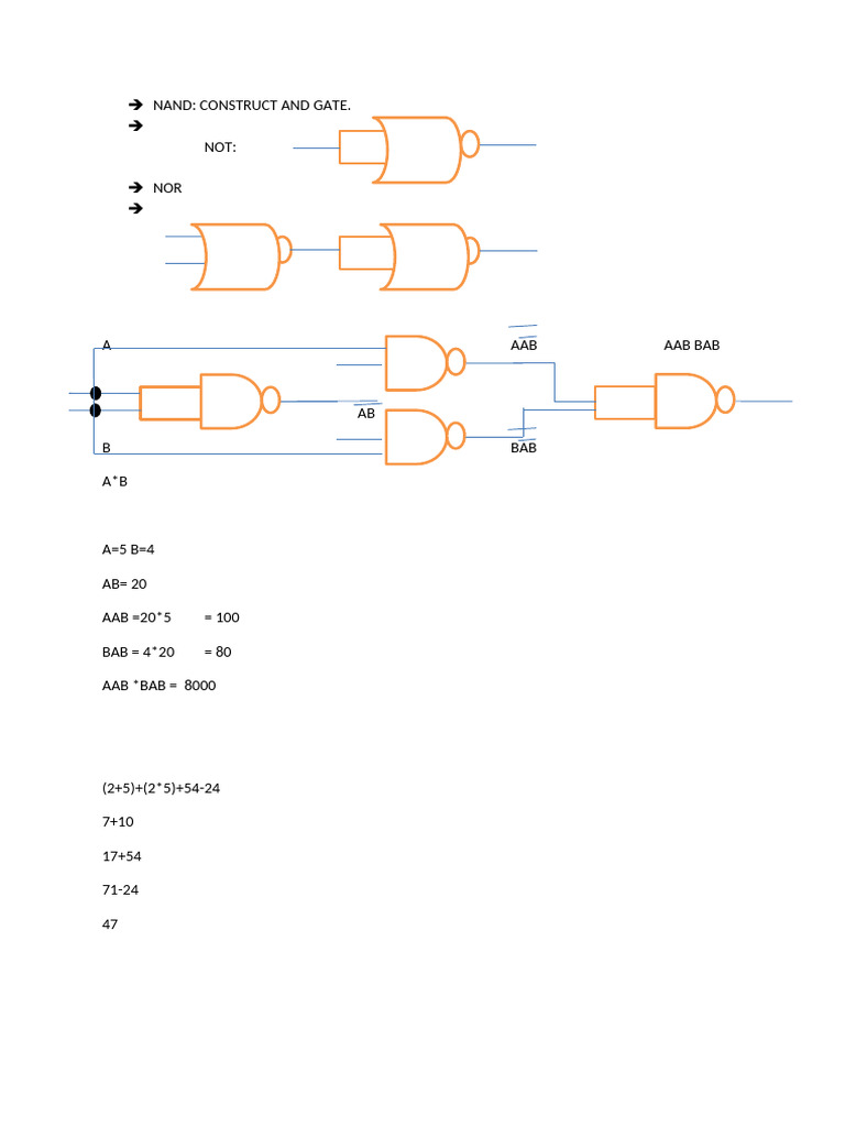 NAND Gate Construction and Calculation | PDF