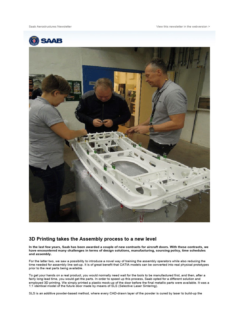 3D Printing Innovations in Aircraft Assembly | PDF