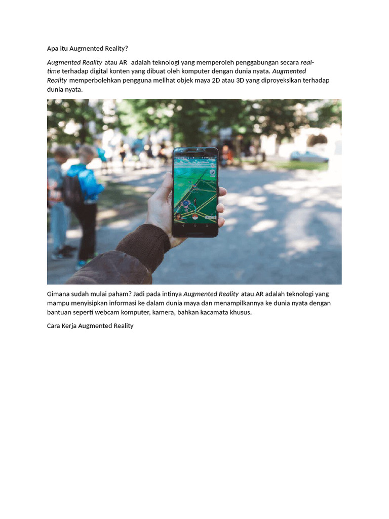 Panduan Lengkap Augmented Reality (AR) | PDF