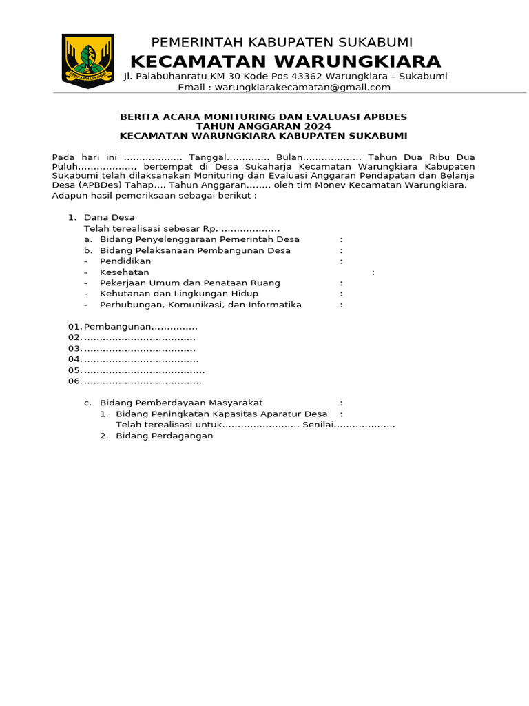 Ba Monev Kecamatan | PDF