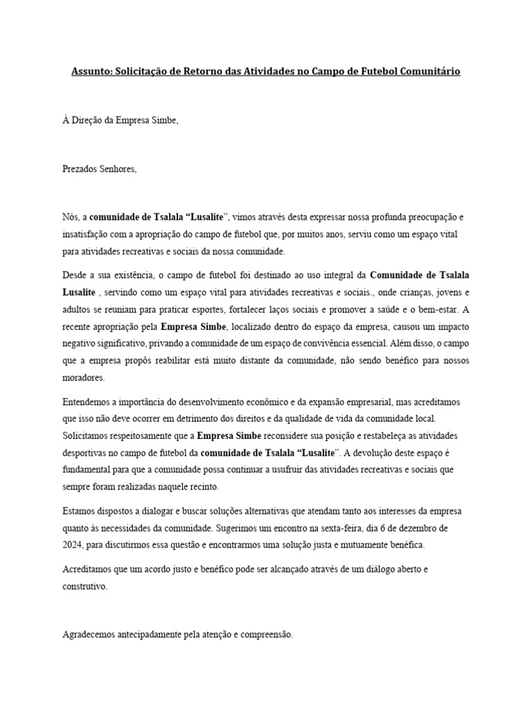 Carta A Losalite | PDF