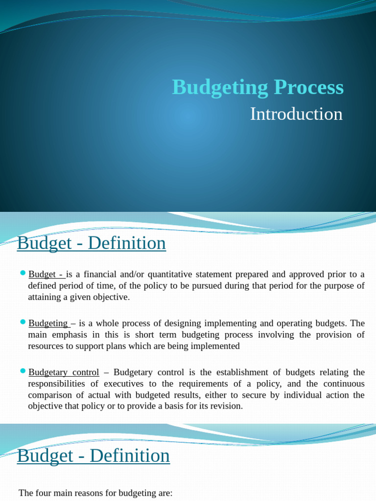 Budgeting - Introduction | PDF | Labour Economics | Budget