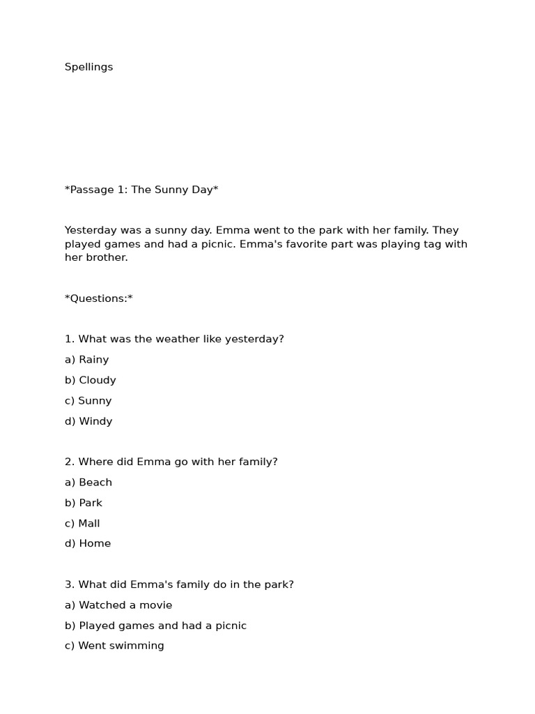 English End of Year Test | PDF