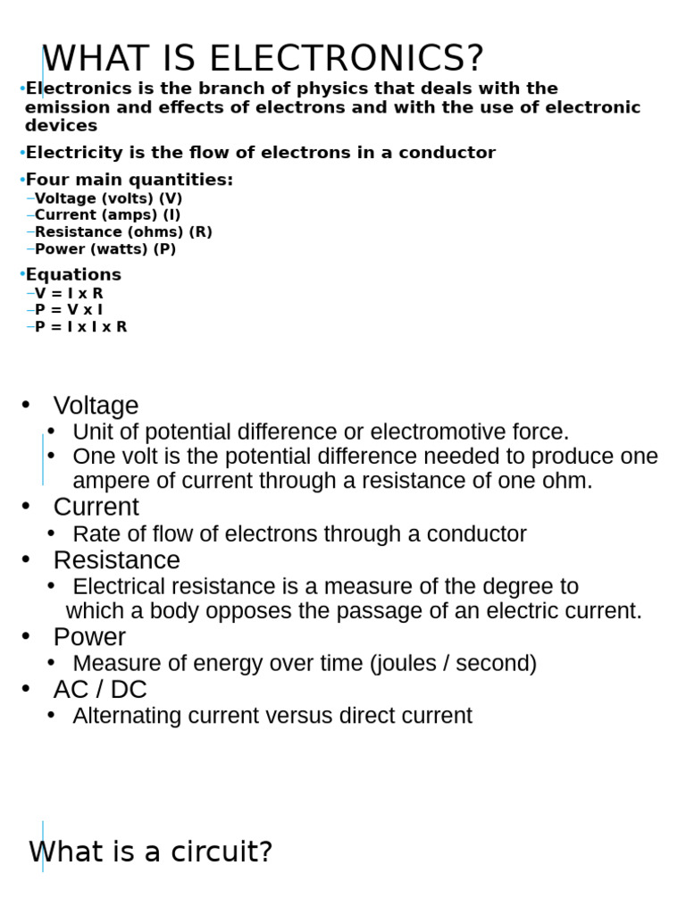 Understanding Electronics Basics | PDF | Resistor | Electric Current