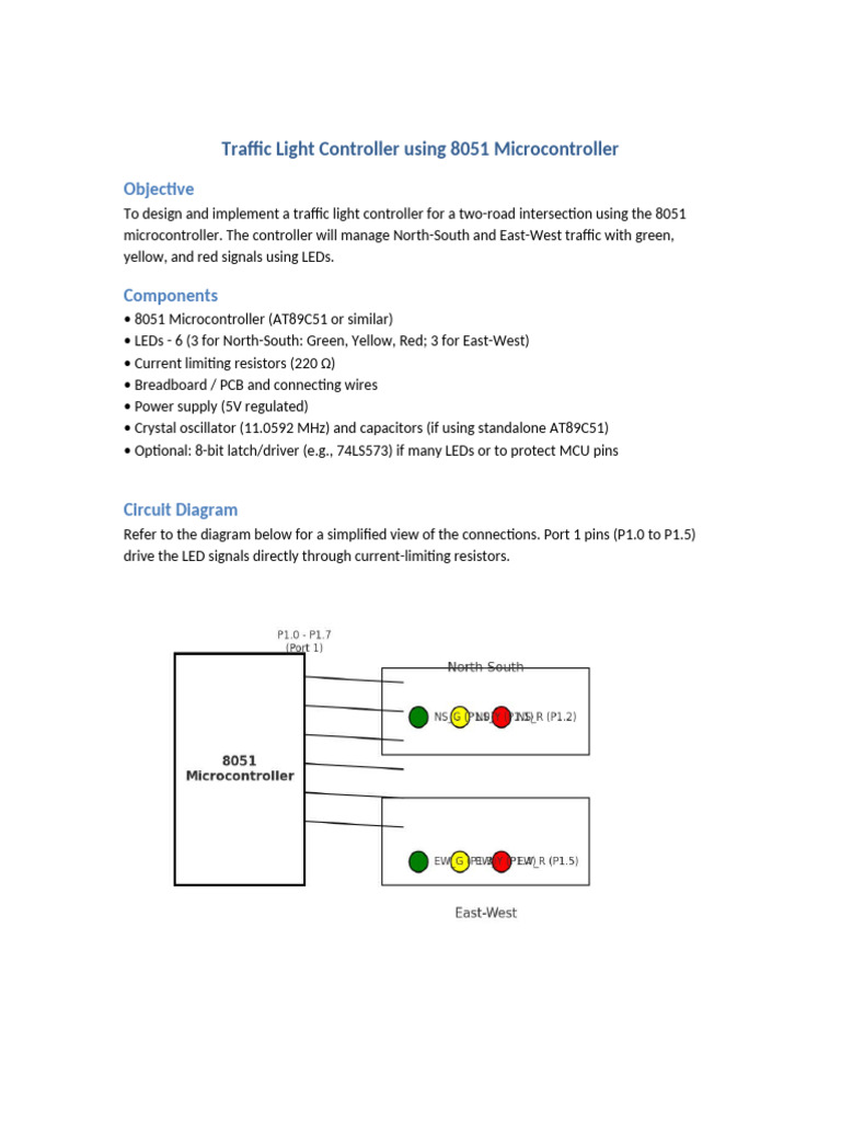 Traffic Light 8051 Project | PDF | Manufactured Goods | Electronic Circuits
