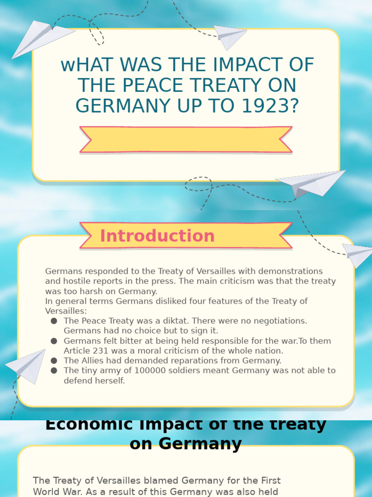 Impact of The Treaty of Versailles On The Germans | PDF | World War I ...