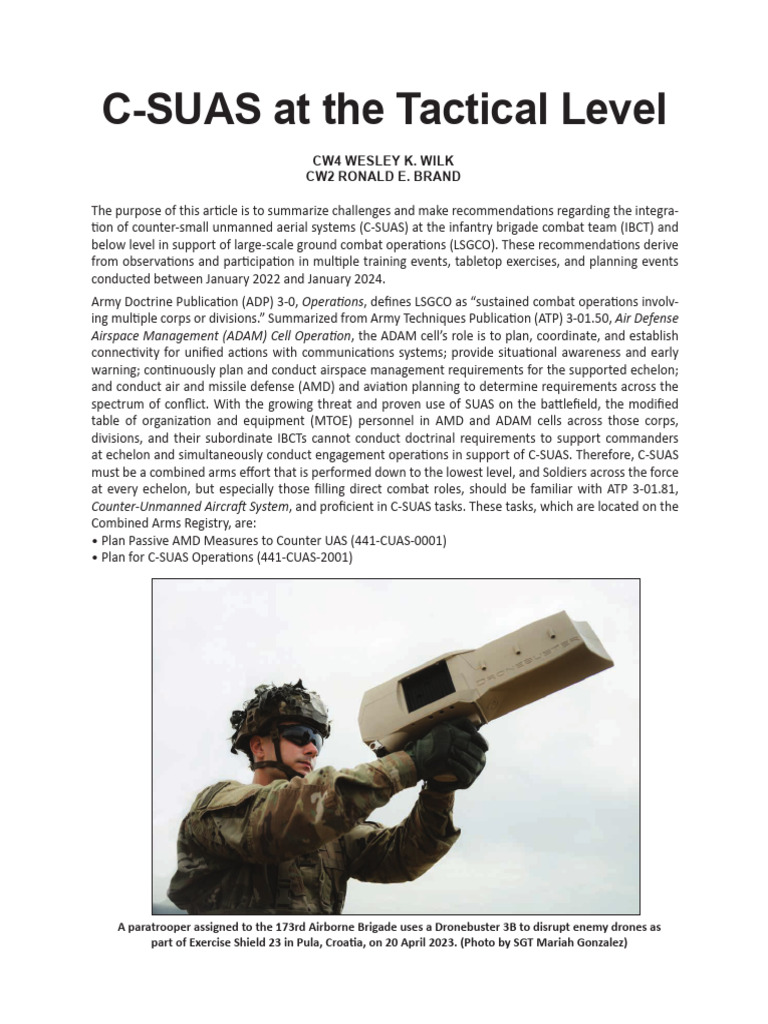 C-SUAS Integration Challenges and Solutions | PDF | Military ...