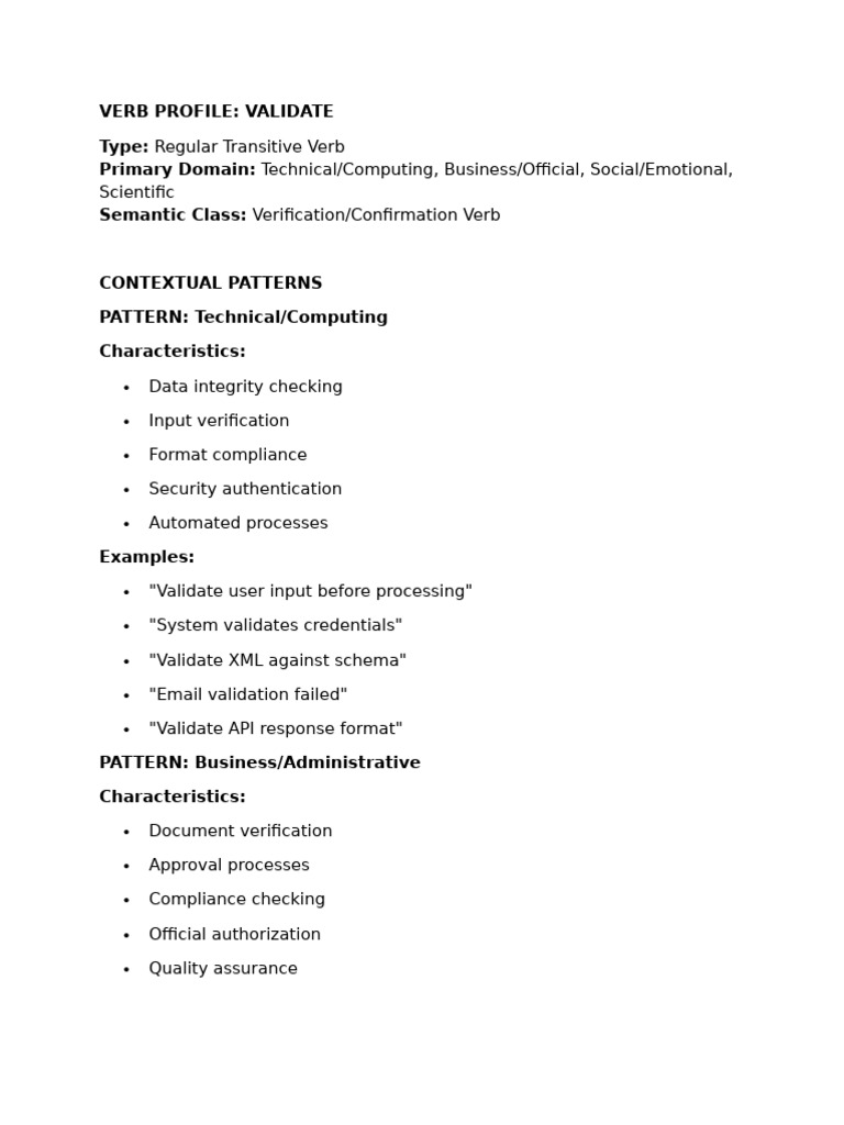 Verb Validate | PDF | Verification And Validation | Xml Schema
