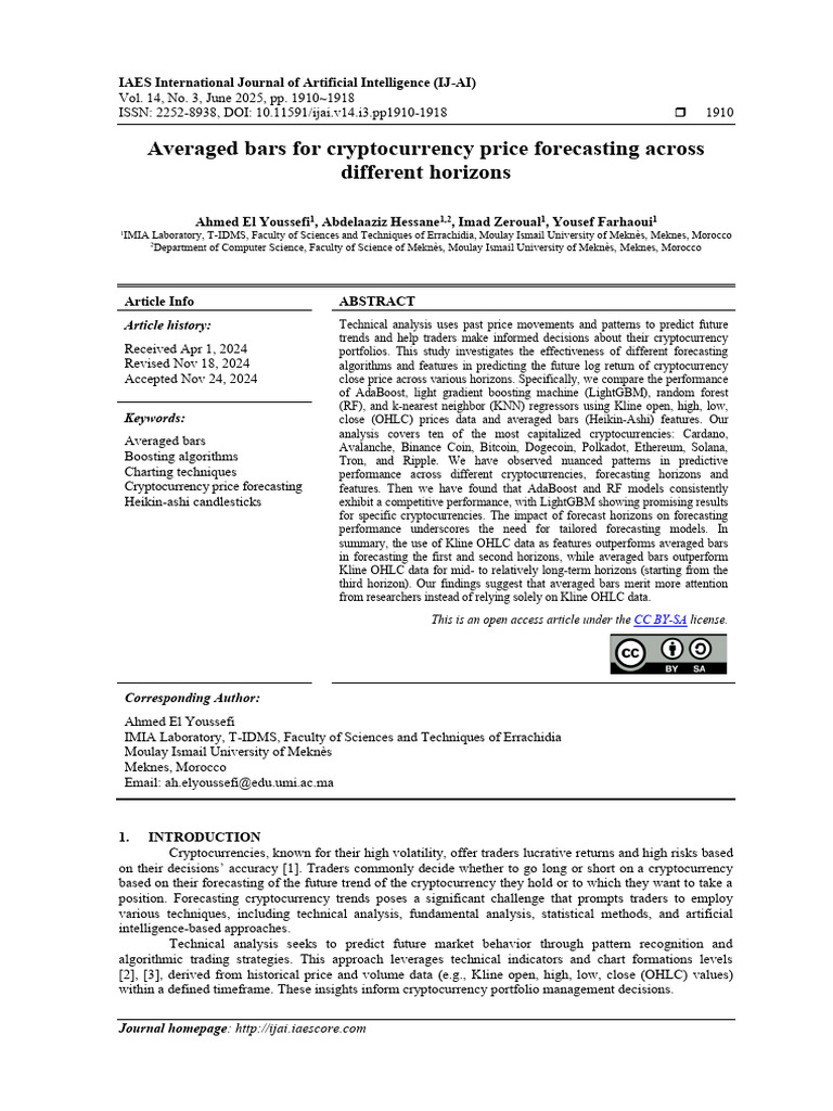 Averaged bars for cryptocurrency price forecasting across different horizons | PDF | Forecasting ...