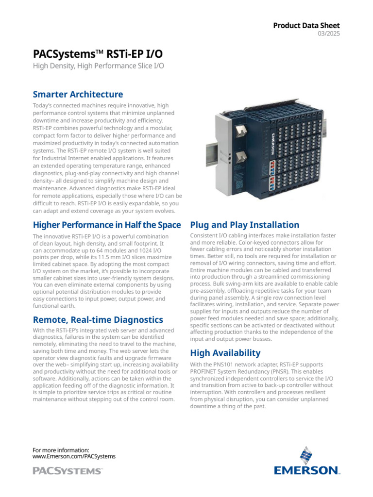 RSTi-EP I/O: High-Density Automation Solutions | PDF | Network ...