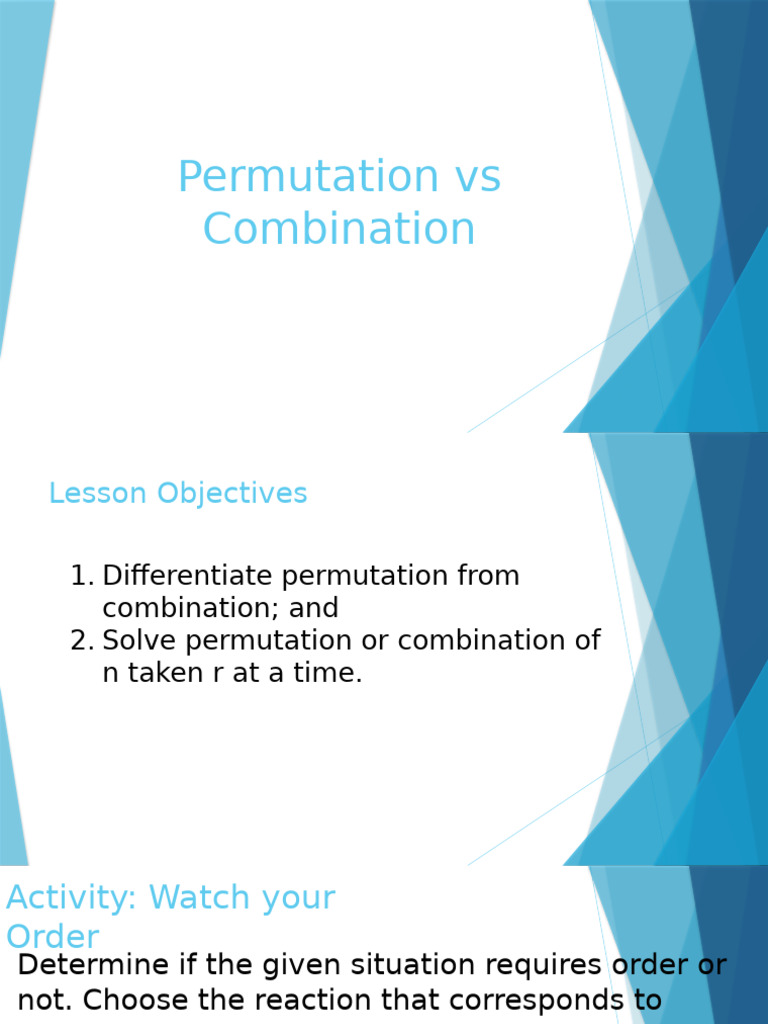Permutation vs Combination Explained | PDF | Permutation | Reserved Word