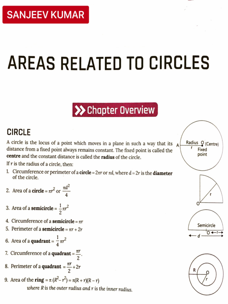 Area Related To Circle (Basics) | PDF