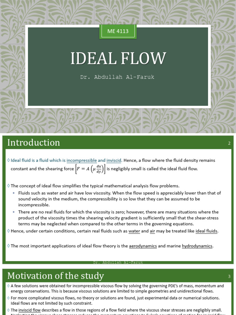 Ideal Fluid Flow - 2024 | PDF | Fluid Dynamics | Fluid Mechanics