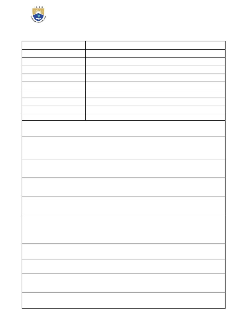 Pre Course Allotment Form | PDF