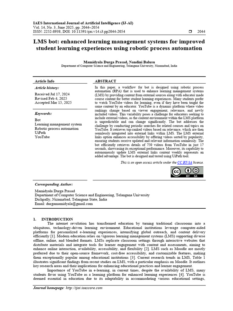 LMS Bot: Enhanced Learning Management Systems For Improved Student ...