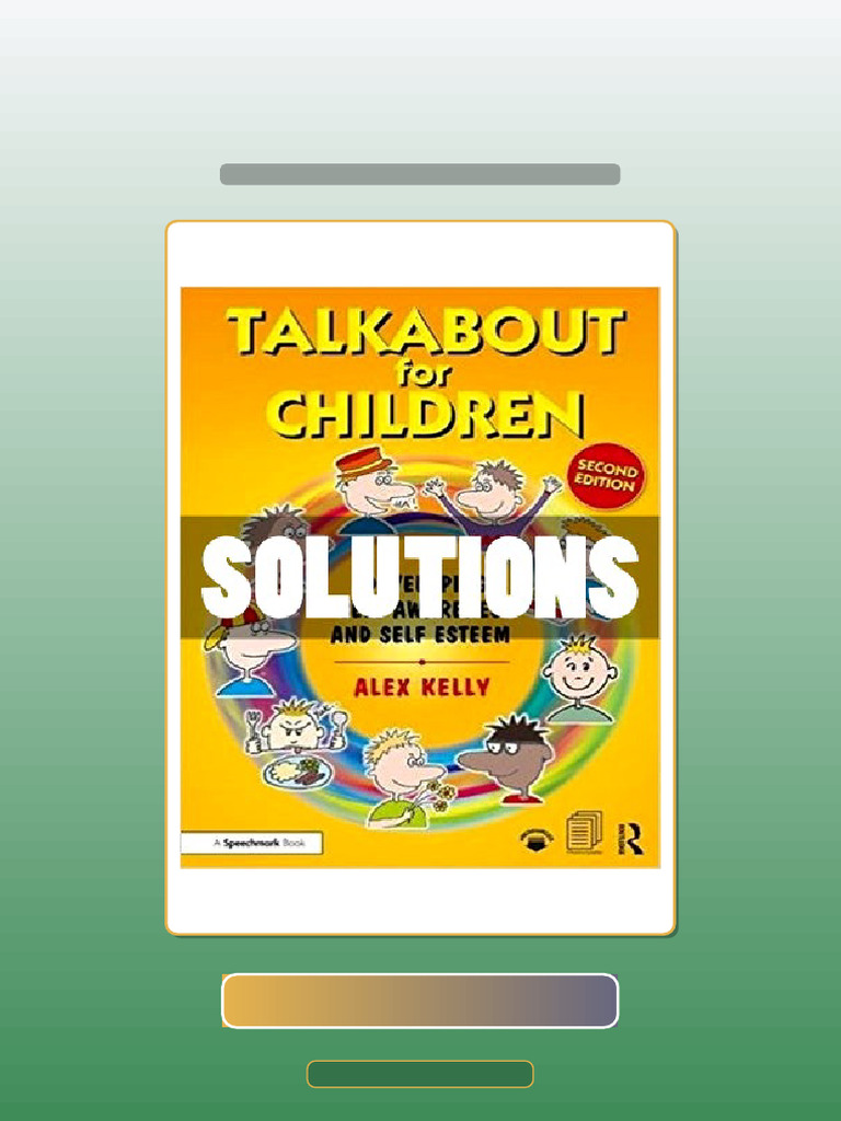 Talkabout for Children 1 Developing Self Awareness and Self Esteem 2nd ...
