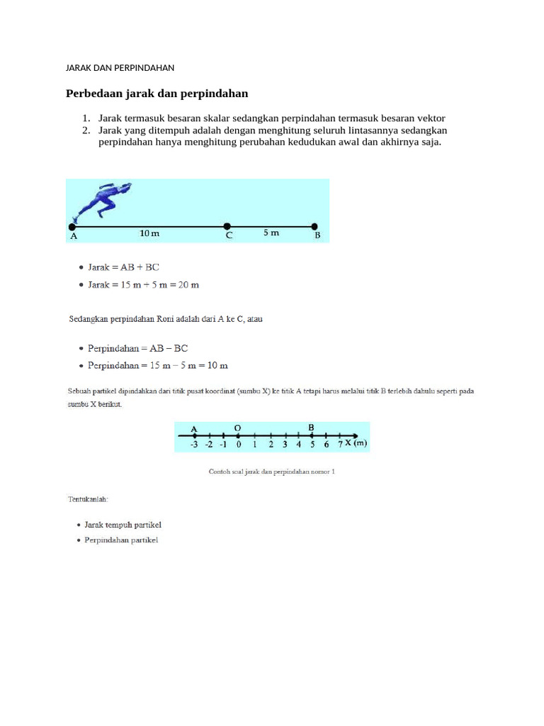 Jarak Dan Perpindahan | PDF