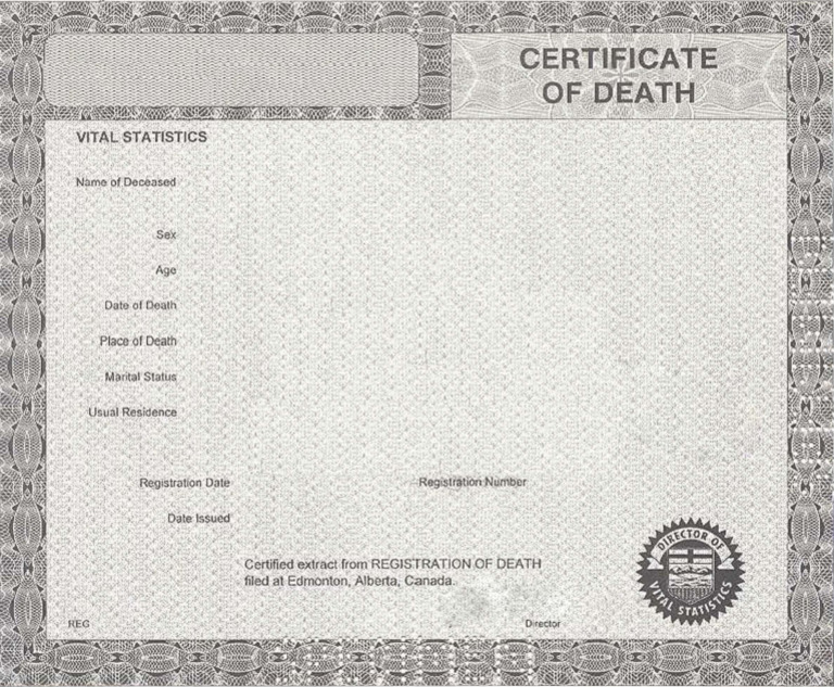 Death Certificate Template 25 | PDF