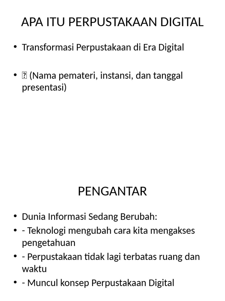 Perpustakaan Digital: Akses Tanpa Batas | PDF