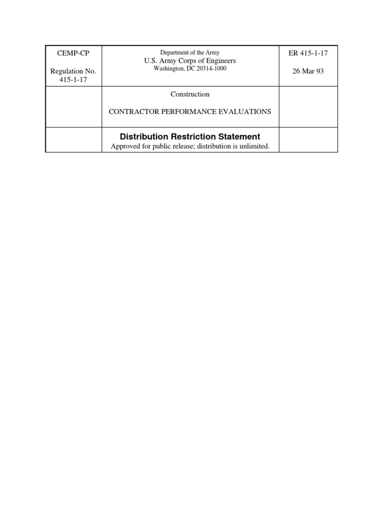 Contractor Performance Evaluations Guide | PDF | General Contractor ...
